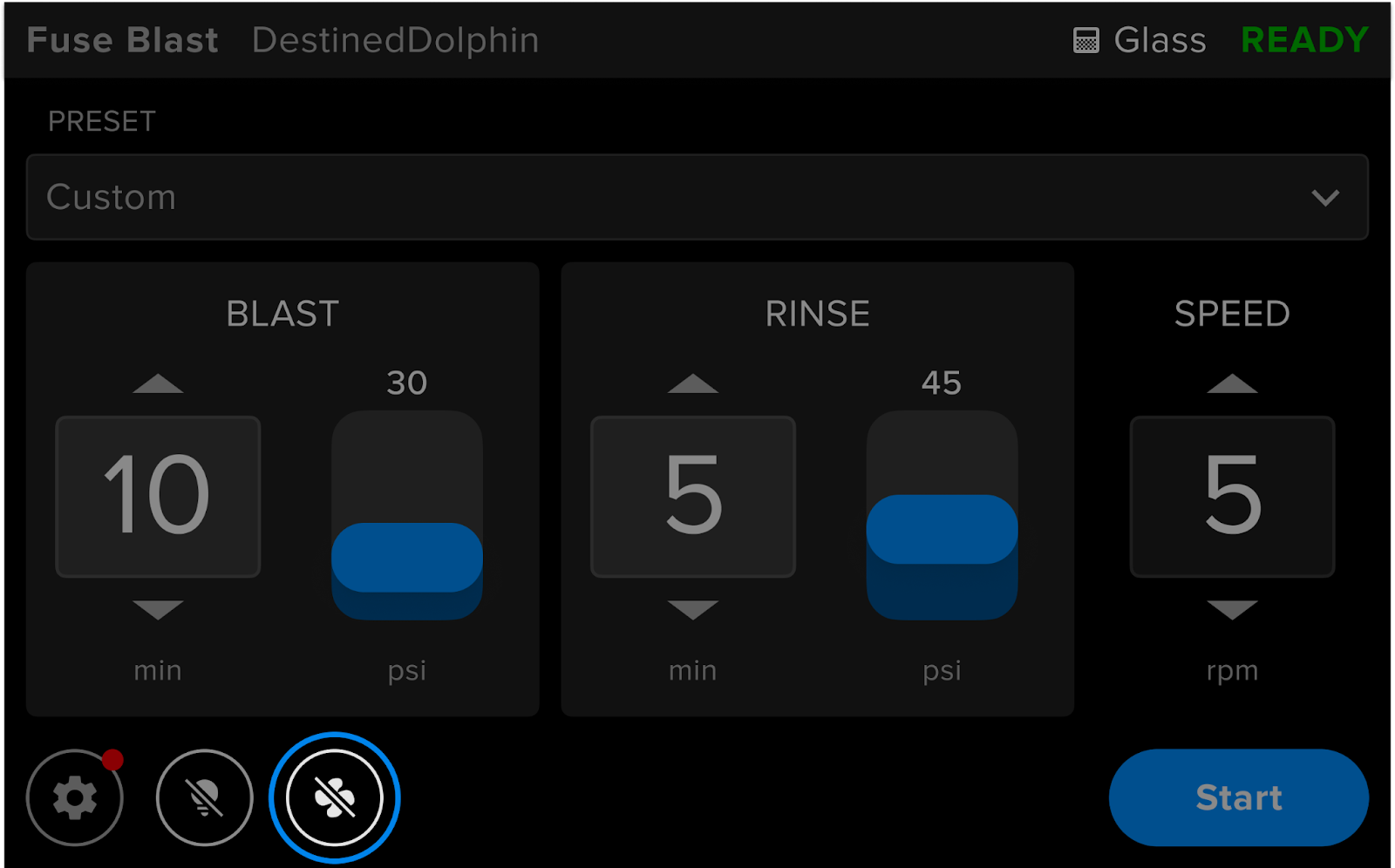 Adding blasting media to the Fuse Blast